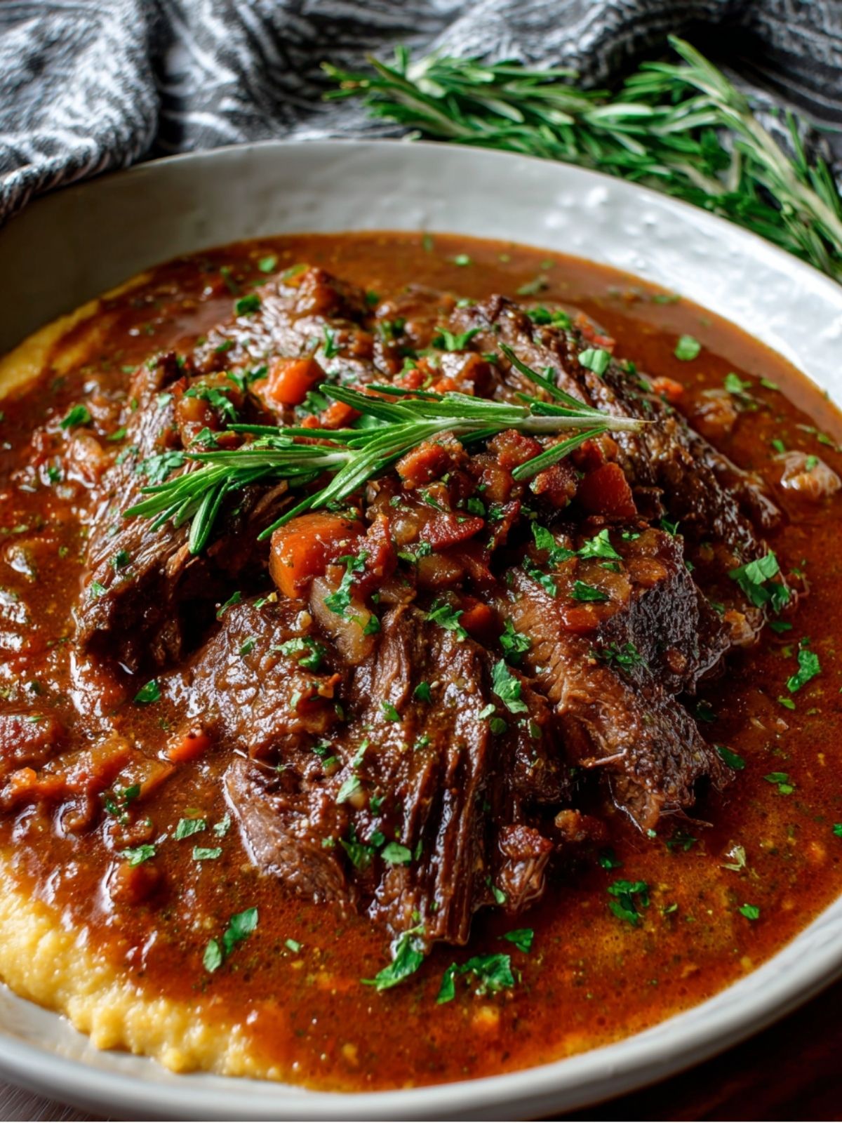 Italian Pot Roast (Stracotto) with Gorgonzola Polenta